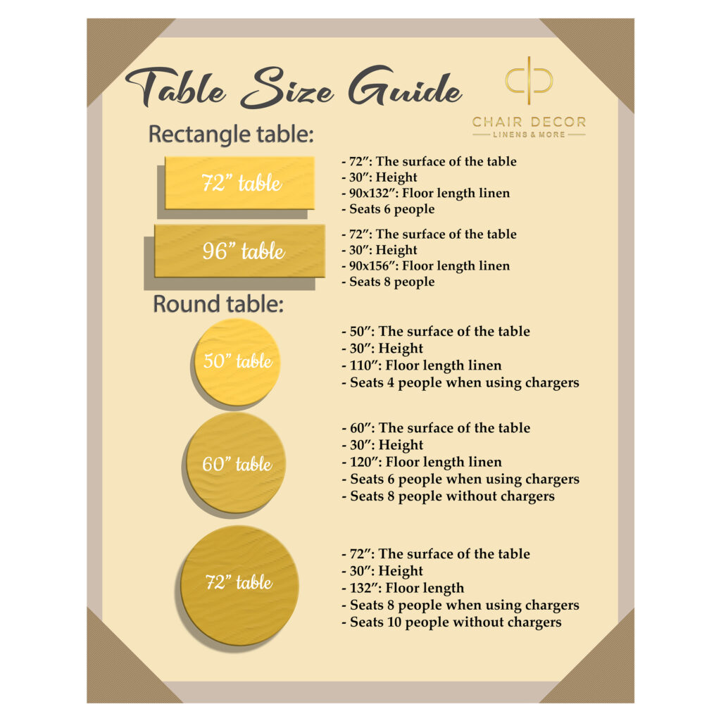Table Size Guide - Chair Decor